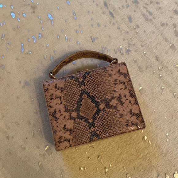 Bags | Snake Pattern Briefcase Style Small Bag | Poshmark